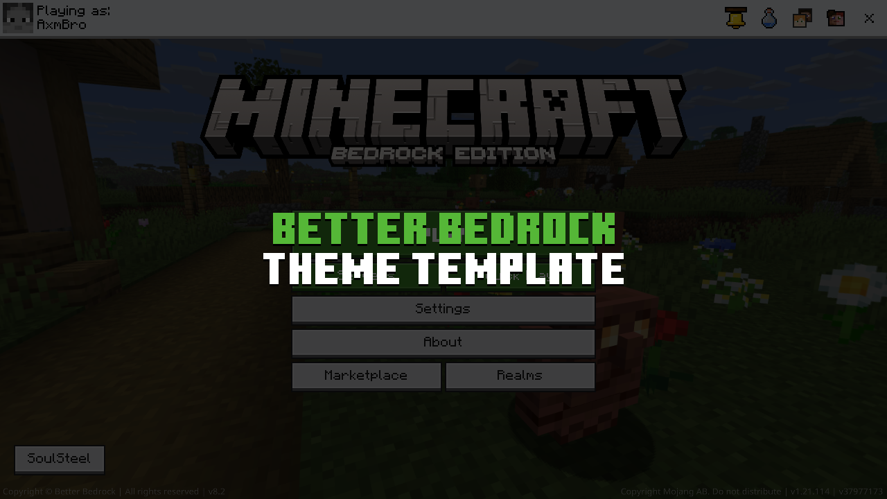 Better Bedrock Theme Template (@AxmBro) - Minecraft Bedrock Other
