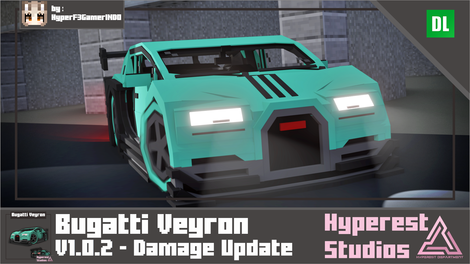 Bugatti Veyron (@HyperestStudios) - Minecraft Bedrock Addon